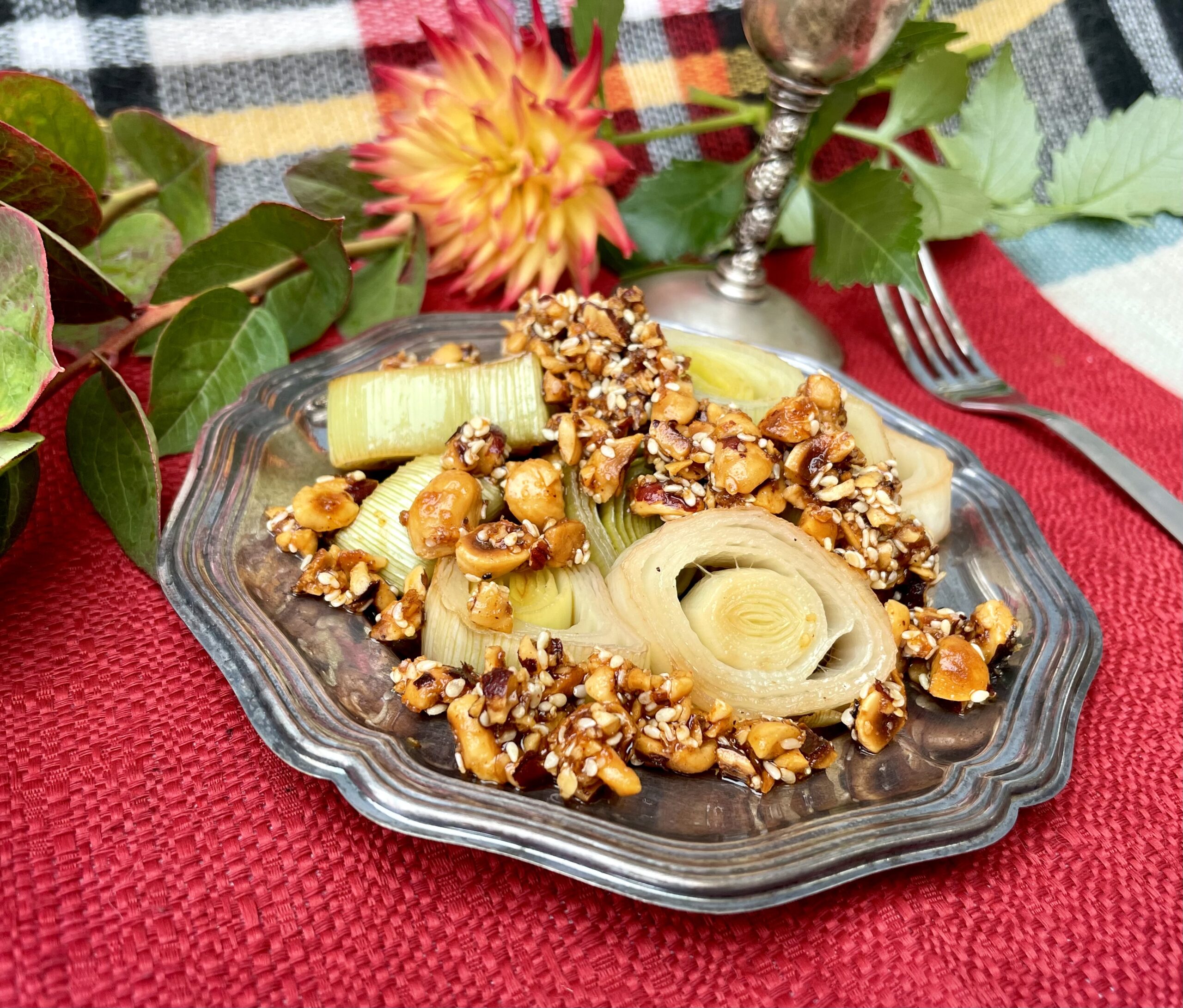 Tar Valon Coins (Leeks with Spiced Hazelnuts)